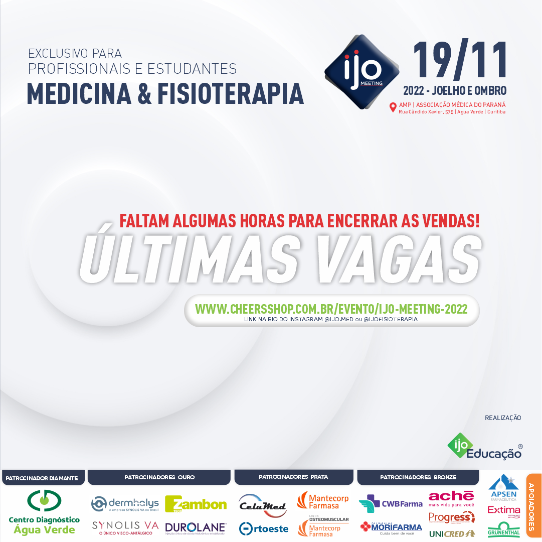 ÚLTIMAS VAGAS PARA II IJO MEETING – MÉDICOS E FISIOTERAPEUTAS – EVENTO ...